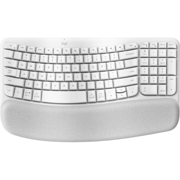 Logitech Wave Keys Wireless Ergonomic Keyboard | White | English Layout ...