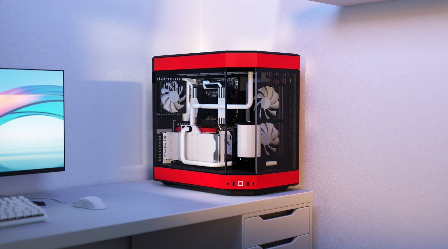 HYTE Y60 RED | BLACK Panoramic Chassis - ExtremePC