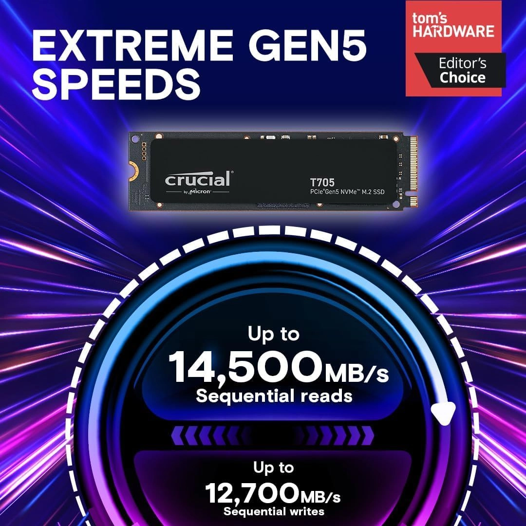 Crucial T705 2TB NVMe Gen 5 SSD - ExtremePC